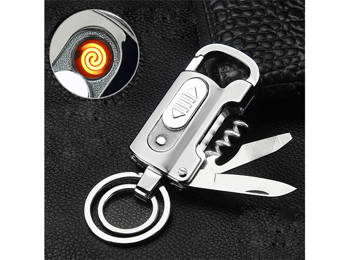 فندک شارژی و جاکلیدی چندکاره Multi-function keychain rechargeable ...