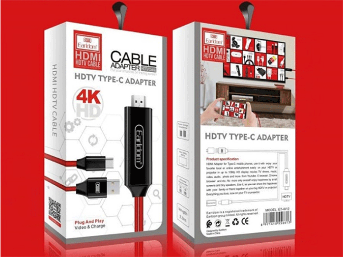 کابل تبدیل تایپ سی به اچ دی ام آی ارلدام Earldom Type-C to HDTV Cable ...